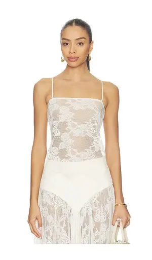 Bardot Hildie Sheer Lace Cami In Beige - Light Beige