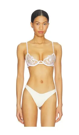 Bluebella Leonora Wired Bra In White - White & Sheer