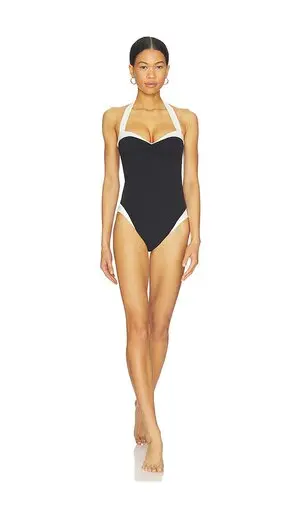 AWAY THAT DAY Cote D'azur One Piece In Black,ivory - Black & Ivory