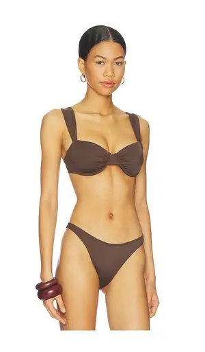 AWAY THAT DAY Isla Del Sol Bikini Top In Brown