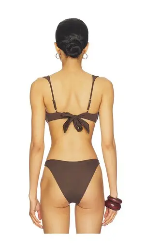 AWAY THAT DAY Isla Del Sol Bikini Top In Brown