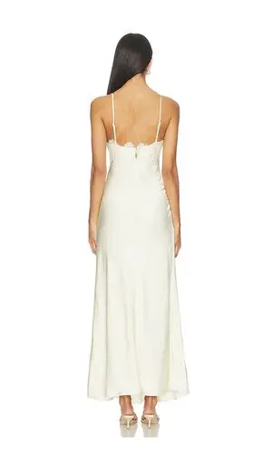 Bardot Elisian Lace Satin Maxi Dress - Ivory