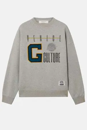GOLDEN GOOSE Crewneck Sweatshirt With Print - Grey