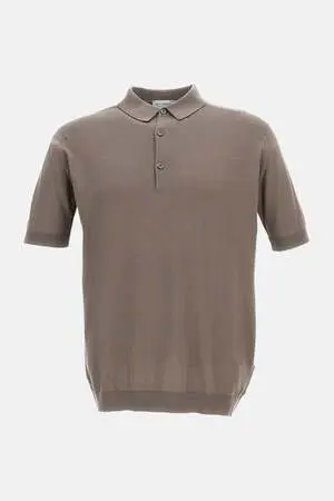 John Smedley POLO MANICHE CORTE Grey