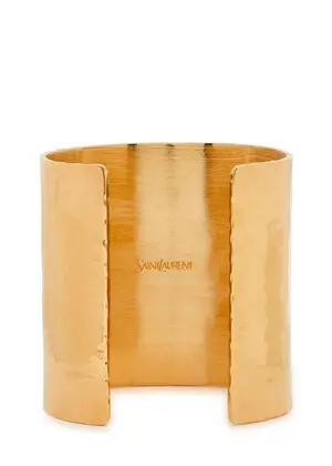 Saint Laurent Logo Hammered Cuff