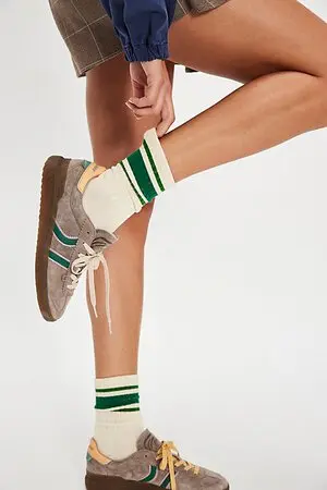 SOULS. Retro Pilates Grip Socks - Green