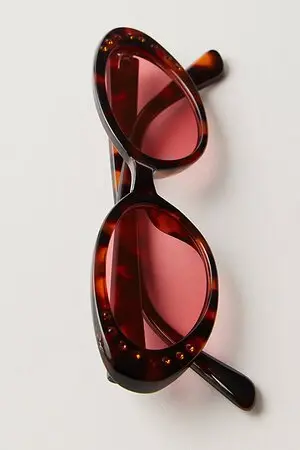 Free People Lila Cat Eye Sunglasses - Tort/grapefruit