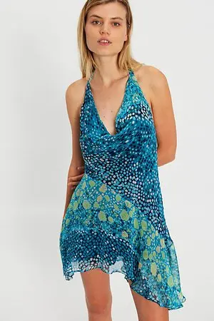 Free People Donna Mini Dress - Teal Combo