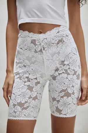 Free People Lace Pursuit Bike Shorts - Clean Ivory