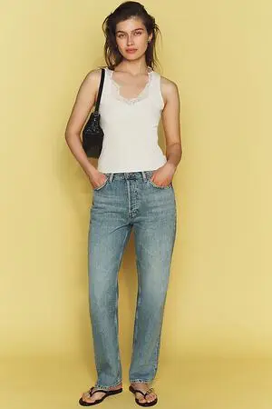 Maeve Lace V-neck Tank Top - Ivory