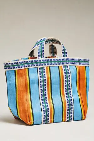 Maeve Striped Mesh Tote Bag
