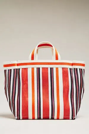 Maeve Striped Mesh Tote Bag