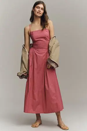 PISTOLA Sadee Square-neck Maxi Dress - Magenta Stripe