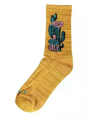 MARKET Cactus-design Logo-detail Socks - Yellow