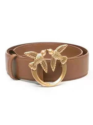 Pinko Love Berry Leather Belt - Brown