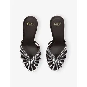 ALEVI MILANO Emily 95 Satin Heeled Mules - Dark Brown