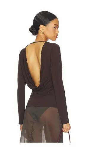Helmut Lang Cowl Back Long Sleeve Top