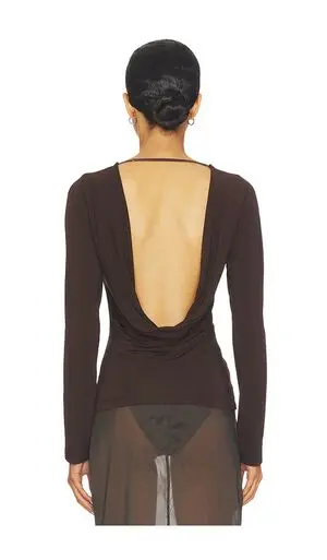 Helmut Lang Cowl Back Long Sleeve Top