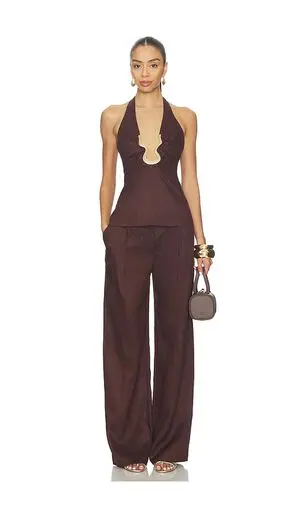 Bardot Cavarly Linen Halter Top