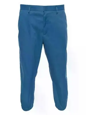 Prada Tapered Cotton Trousers - Blue