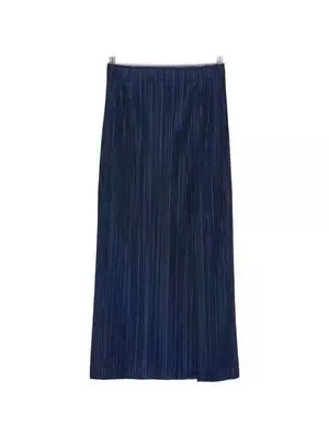 Issey Miyake Pleated Midi Skirt - Blue