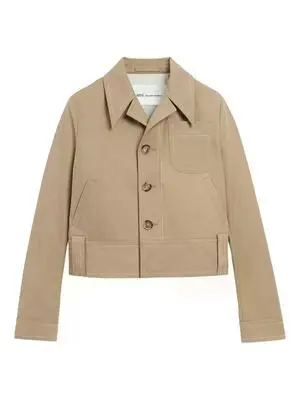 Ami Buttoned Cropped Jacket - Neutrals