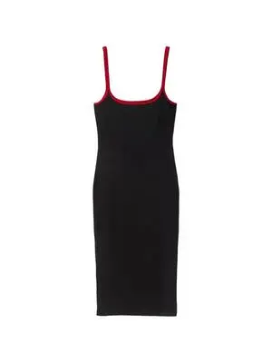 Versace Logo Embroidered Midi Dress