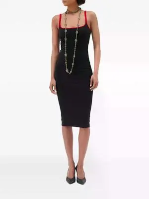 Versace Logo Embroidered Midi Dress