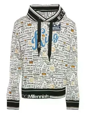 Dolce & Gabbana Graffiti-print Hoodie - White