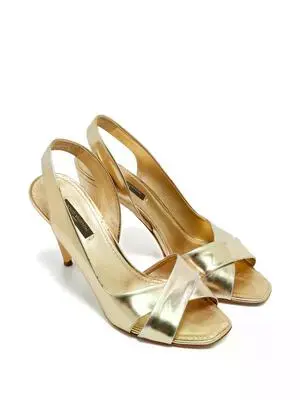 LOUIS VUITTON Barbara Leather Sandals - Gold