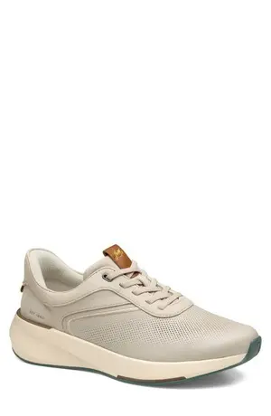 Johnston & Murphy Surge U-throat Embossed Sneaker - Beige Full Grain/nubuck