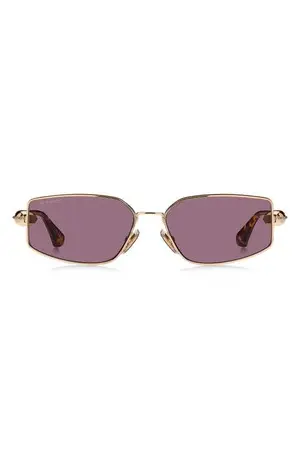 Etro 59mm Rectangular Sunglasses - Rose Gold/burgundy