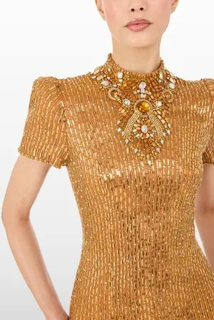 Jenny Packham Embellished Maxi Gown - Amber