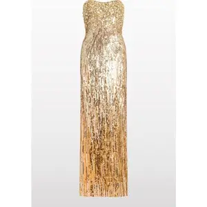 Jenny Packham Cesonia Embellished Strapless Maxi Dress - Illusion