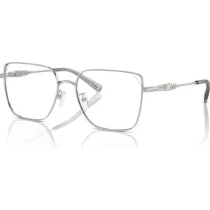 Michael Kors 56mm Rectangle Optical Glasses - Silver