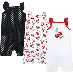 HUDSON BABY Essential Cotton Rompers Cherries