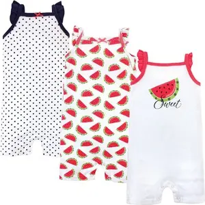 HUDSON BABY Essential Cotton Rompers Watermelon