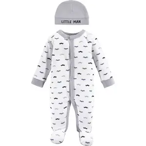 LUVABLE FRIENDS Sleep And Play Outfit With Cap - Mustache