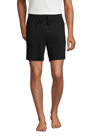 LANDS' END Knit Jersey Pajama Shorts - Black