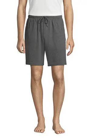 LANDS' END Knit Jersey Pajama Shorts Charcoal Heather
