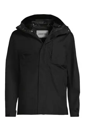LANDS' END Waterproof Raincoat - True Black