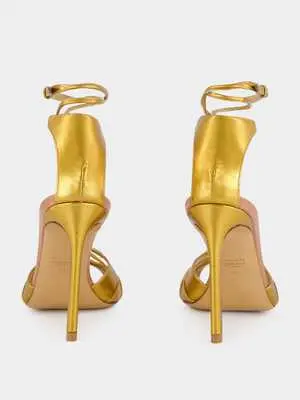 FRANCESCO RUSSO Laminated Nappa Leather Lace-up Sandals