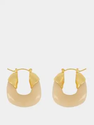 LIZZIE FORTUNATO Organic Gold-plated Hoops In Dove - Beige