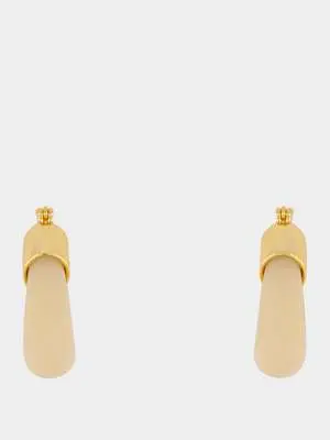 LIZZIE FORTUNATO Organic Gold-plated Hoops - Beige