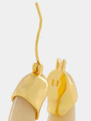 LIZZIE FORTUNATO Organic Gold-plated Hoops - Beige