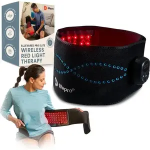 LIFEPRO Allevared Elite Red Light Therapy Belt 660nm & 850nm Rechargeable Infrared Light - Black
