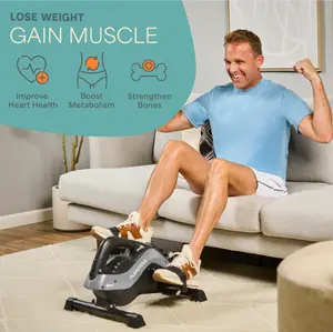 LIFEPRO Flex Stride Under Desk Bike Pedal Mini Elliptical Exerciser - Grey