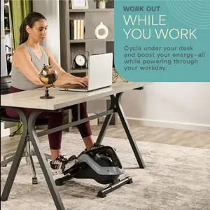 LIFEPRO Flex Stride Under Desk Bike Pedal Mini Elliptical Exerciser - Grey