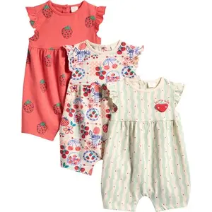 NEXT Pack Of 3 Assorted Frill Rompers - Red