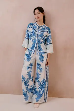 RAISHMA Myra Trousers - Blue Floral